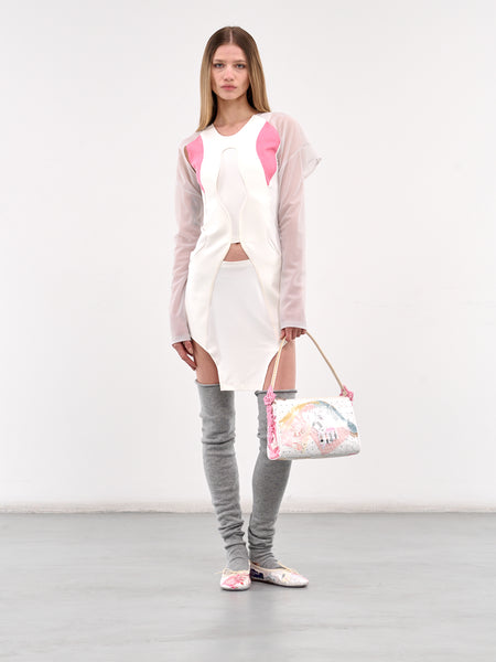 Long Sleeve Paneled Dress (AW014-WHITE)